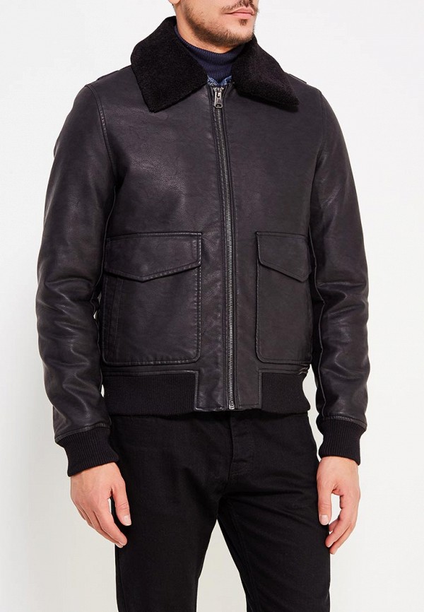 Куртка кожаная Burton Menswear London, цвет: черный, BU014EMYSK26 ...