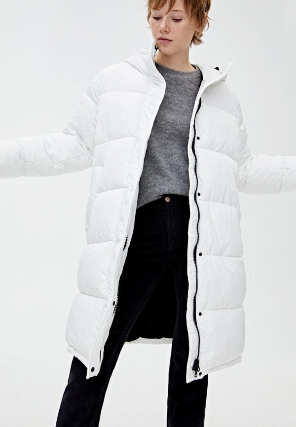 Куртка утепленная Pull&Bear, цвет: белый, IX001XW00F7G — купить в ...