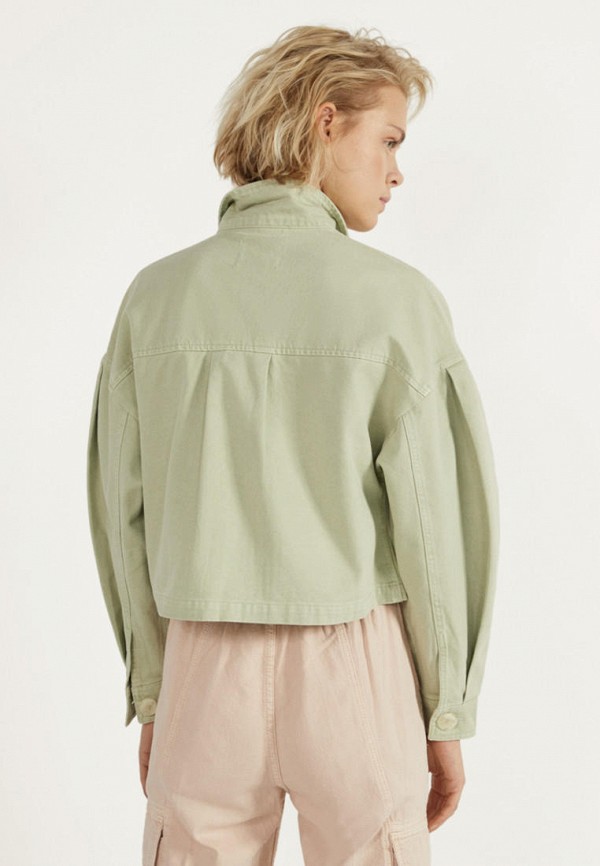 Куртка джинсовая Bershka, цвет: зеленый, IX001XW00I2Q — купить в ...