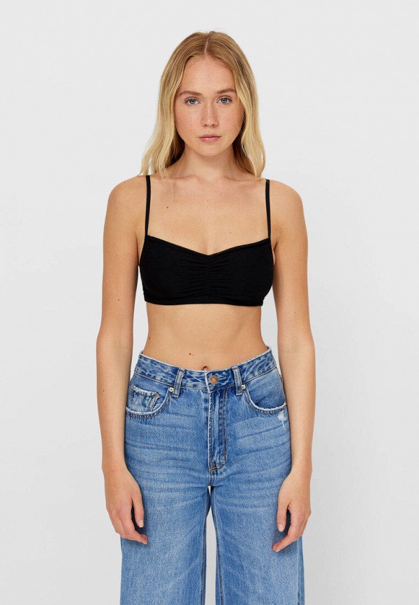 Топ Stradivarius, цвет: черный, IX001XW00WQO — купить в интернет ...