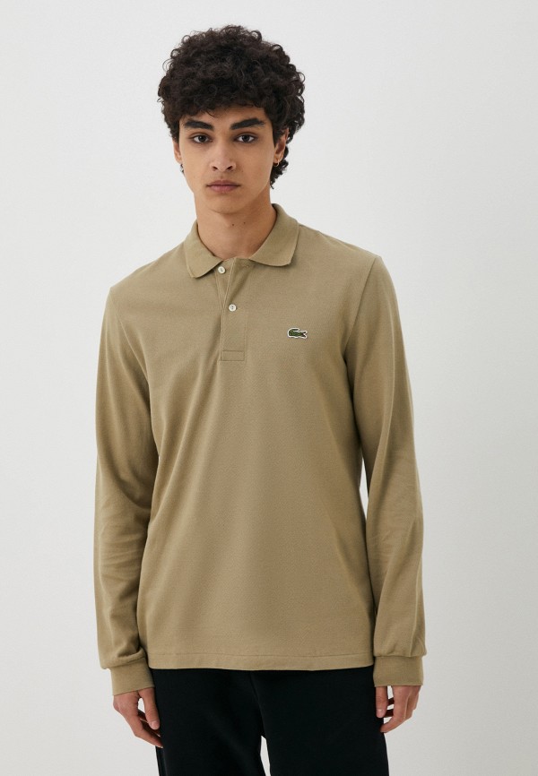 Поло Lacoste Classic Fit с длинным рукавом, цвет: бежевый, MP002XM0AZGV ...