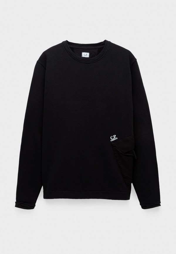 C.P. Company diagonal fleece mixed pocket sweatshirt black MP002XM0VDT8 Lamoda