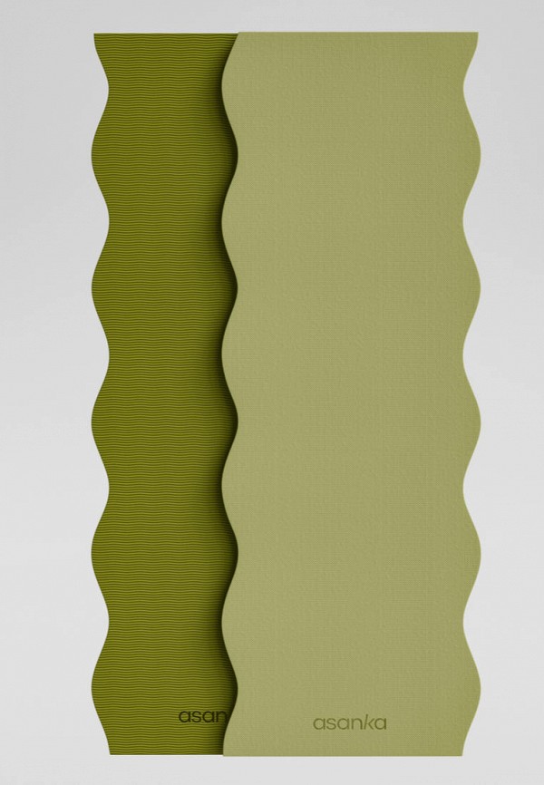 Коврик для йоги Asanka green wave yoga mat, цвет: зеленый, MP002XU002X1 ...