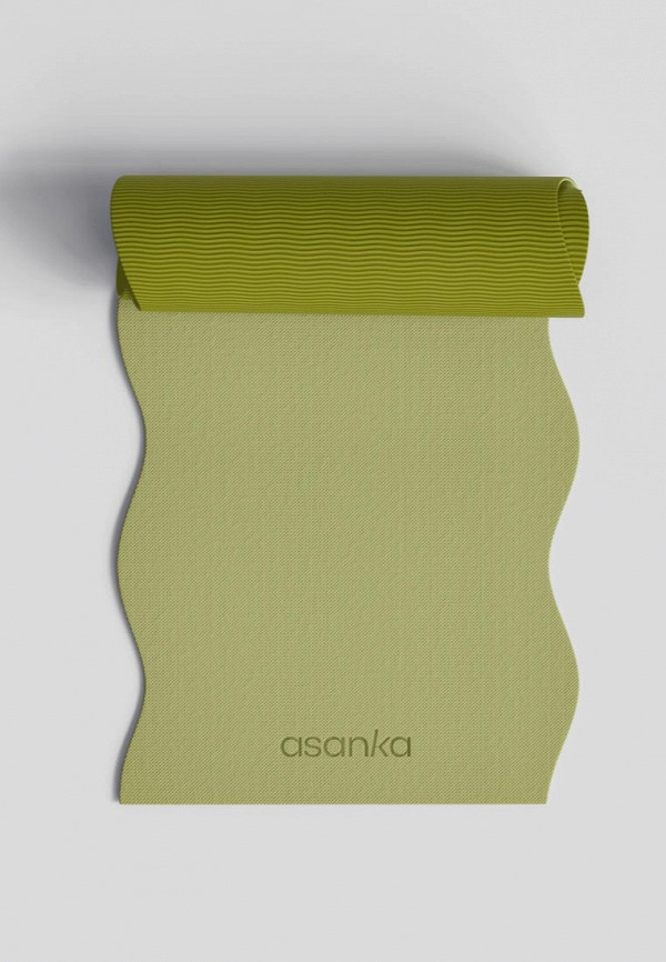 Коврик для йоги Asanka green wave yoga mat, цвет: зеленый, MP002XU002X1 ...