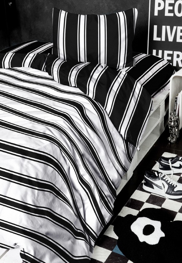 Постельное белье 1,5-спальное Crazy Getup 70х70 Stripes, цвет: белый ...