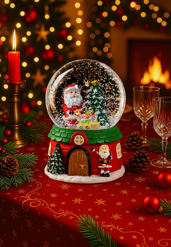 Фигурка декоративная Elan Gallery Новогодний шар со снегом 8х8х12,5 см ...