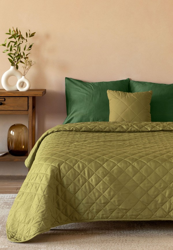 Покрывало Унисон стеганое микрофибра 200x240 "Soft touch" Oliva, цвет ...