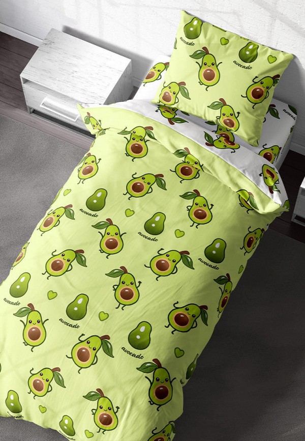 Постельное белье 1,5-спальное Crazy Getup 50х70 Аvocado, цвет: зеленый ...