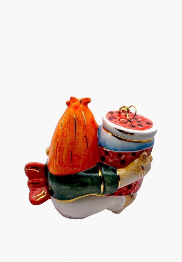 Игрушка елочная Лефортовский фарфор Карлсон с открытыми глазами, цвет ...