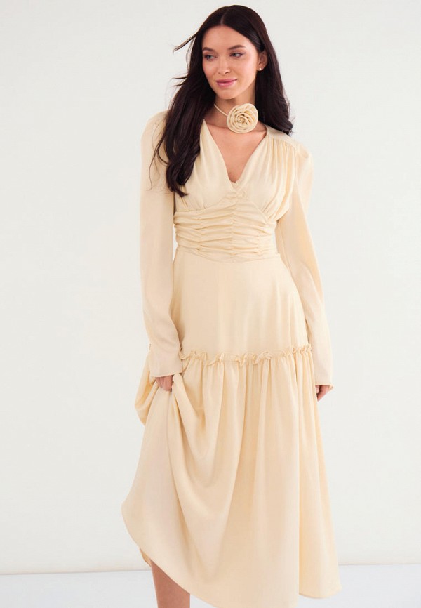 Платье Vittoria Vicci Lamoda Online Exclusive, цвет: бежевый, MP002XW0IOA3 — купить в интернет ...