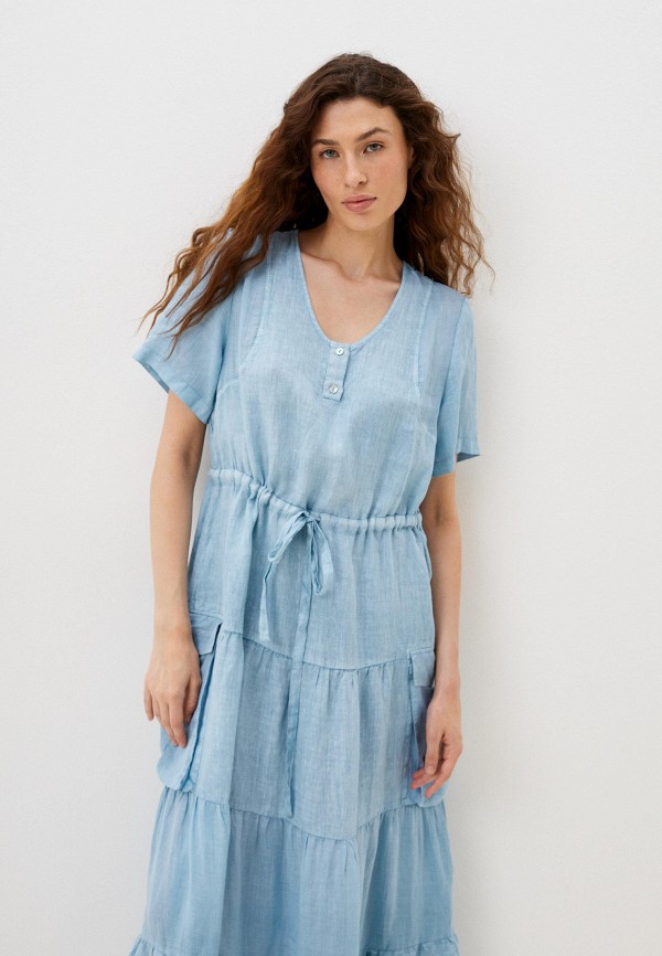 Платье Agenda Льняная коллекция, цвет: голубой, MP002XW0Z1E9 — купить в ...
