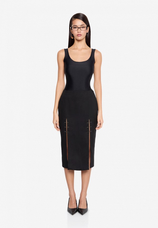 Юбка You Wanna миди с декоративными булавками Limited цвет черный Mp002xw144pm — купить в