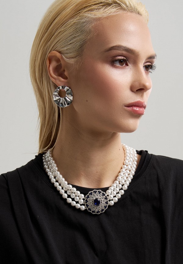 Серьги Yaroslavna, цвет: серебряный, MP002XW19QP9 — купить в интернет ...