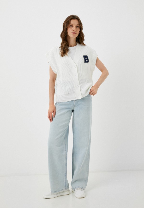 Жилет Befree, цвет: белый, MP002XW1CCSY — купить в интернет-магазине Lamoda