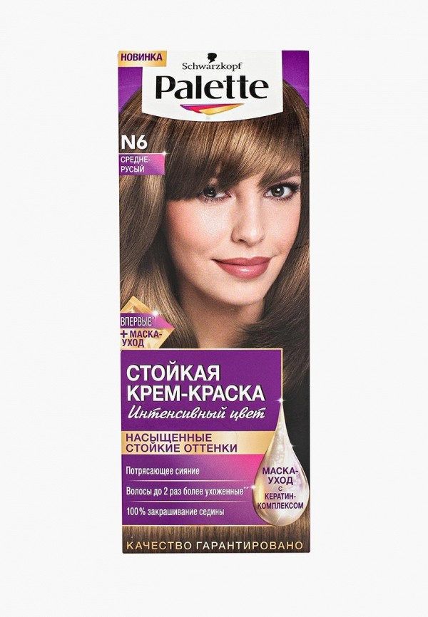 Краска для волос Палетт Стойкая N6 Средне-русый, 100 мл, цвет ...