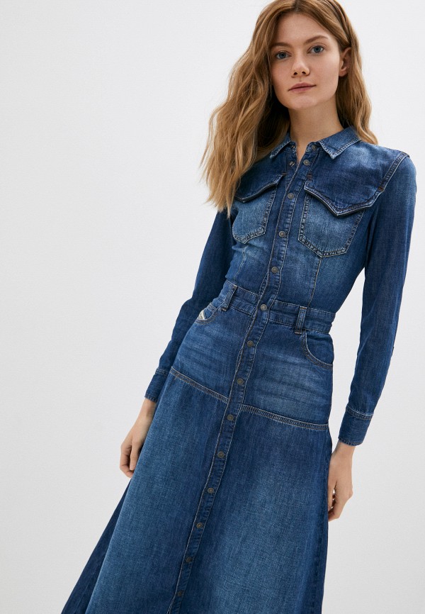 Платье джинсовое Diesel, цвет: синий, RTLAAK195002 — купить в интернет ...
