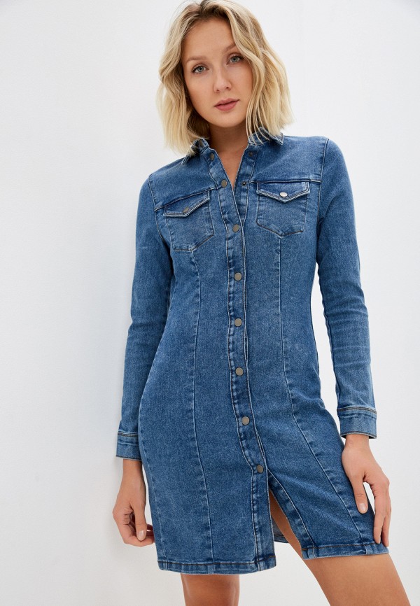 Платье джинсовое Vero Moda, цвет: синий, RTLAAT314801 — купить в ...