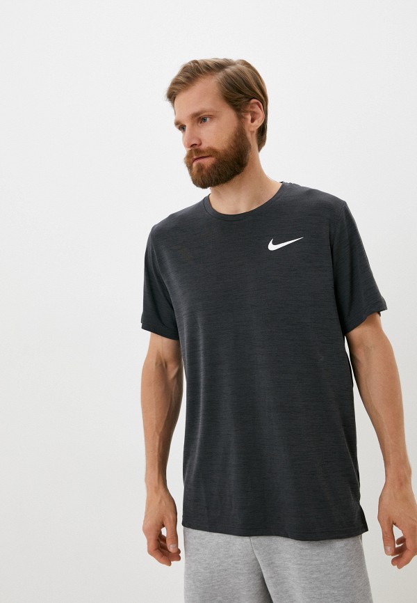 Футболка спортивная Nike M NK TOP SS HYPER DRY VENEER, цвет: серый ...