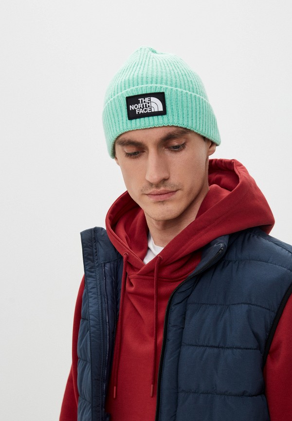 Шапка The North Face TNF LOGO BOX CUFFED BEANIE, цвет: зеленый ...