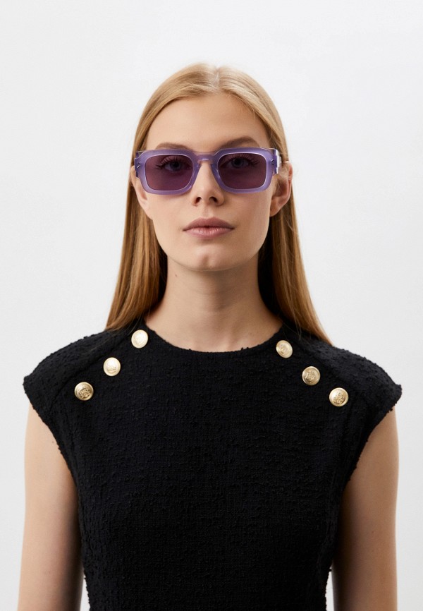 Очки солнцезащитные McQ Alexander McQueen MQ0359S 002, цвет: фиолетовый ...