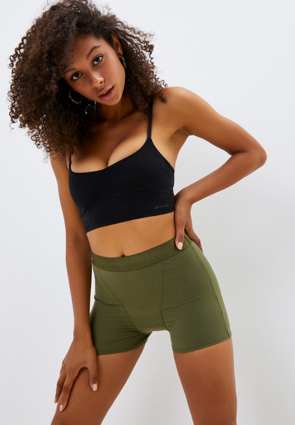 Трусы Victoria's Secret Pink для критических дней BOYSHORT, цвет: хаки ...
