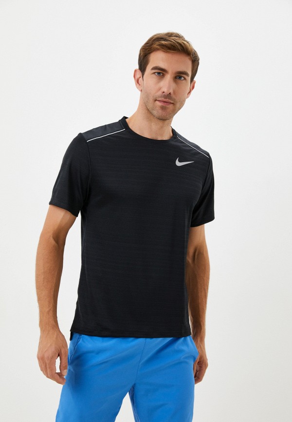 Футболка спортивная Nike M NK DF MILER TOP SS NFS, цвет: черный ...