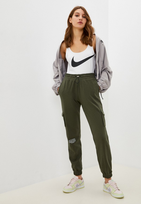 Брюки спортивные Nike W Nsw Swsh Pant Ft Mr Nfs цвет хаки