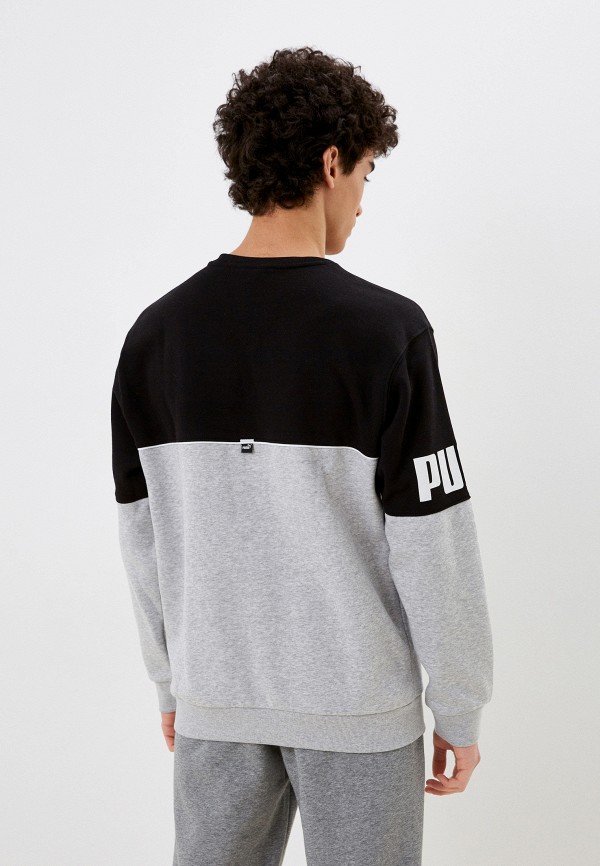 Свитшот PUMA Puma Power Colorblock Crew FL, цвет: серый, RTLACE394501 ...