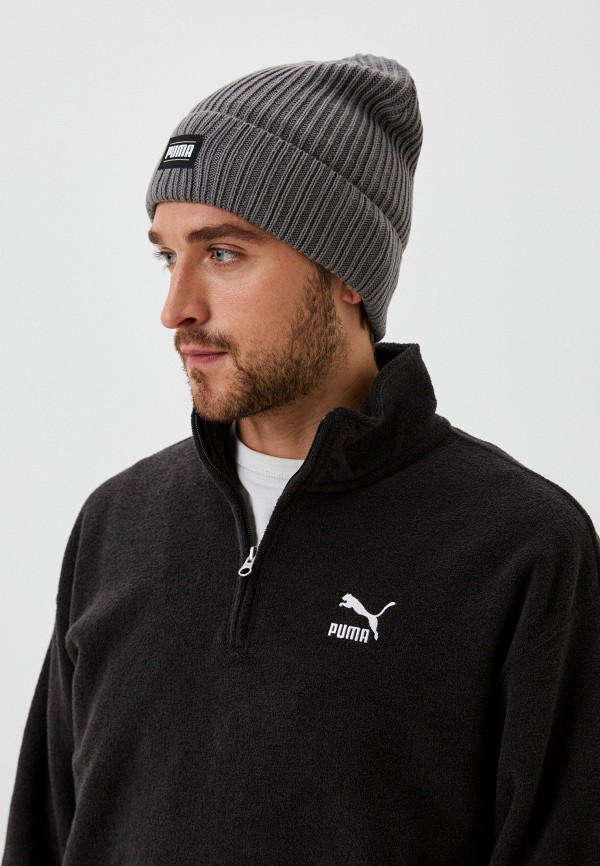 Шапка PUMA Ribbed Classic Cuff Beanie, цвет: серый, RTLACE639102 ...