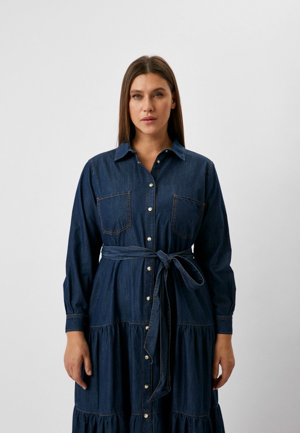 Платье джинсовое Marina Rinaldi Sport DAKAR, цвет: синий, RTLACJ693901 ...