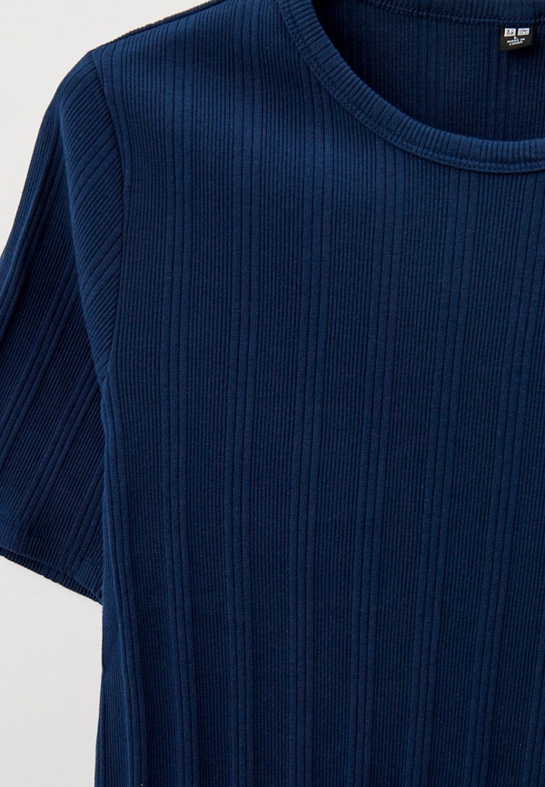 Футболка UNIQLO в рубчик, цвет: синий, RTLACK640401 — купить в интернет ...