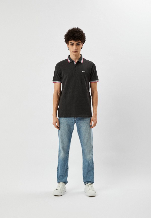 Поло Boss, цвет: серый, RTLACM126701 — купить в интернет-магазине Lamoda