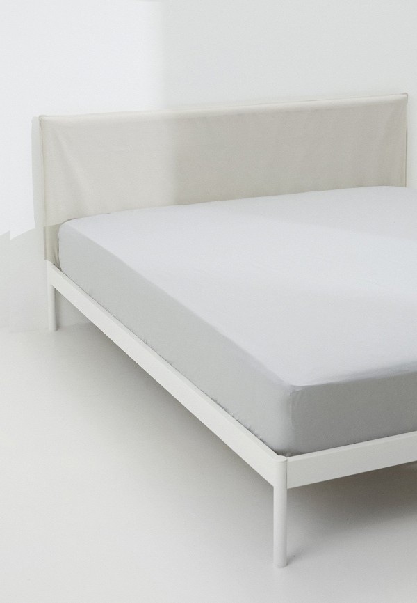 Простыня 2-спальная Lamoda Home 160х200х25 см, цвет: серый ...