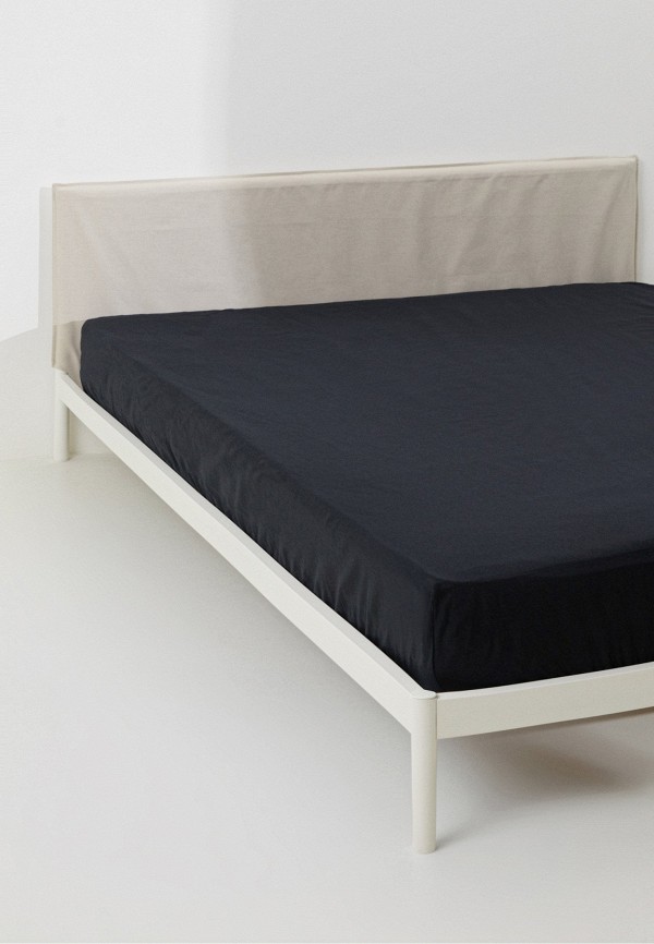 Простыня 2-спальная Lamoda Home 180х200х25 см, цвет: черный ...