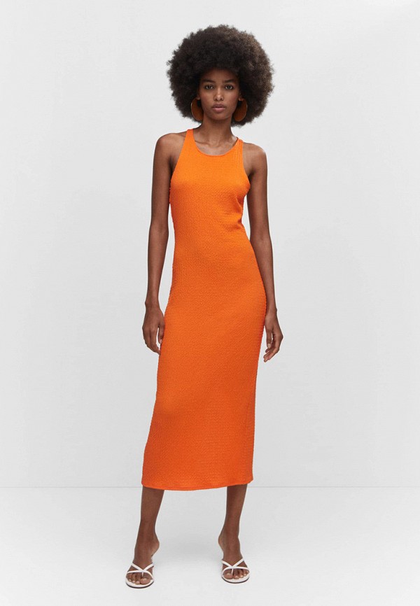 Платье Mango LIA, цвет: оранжевый, RTLACR596001 — купить в интернет-магазине Lamoda