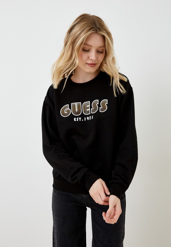 Свитшот Guess, цвет: черный, RTLACS730601 — купить в интернет-магазине ...