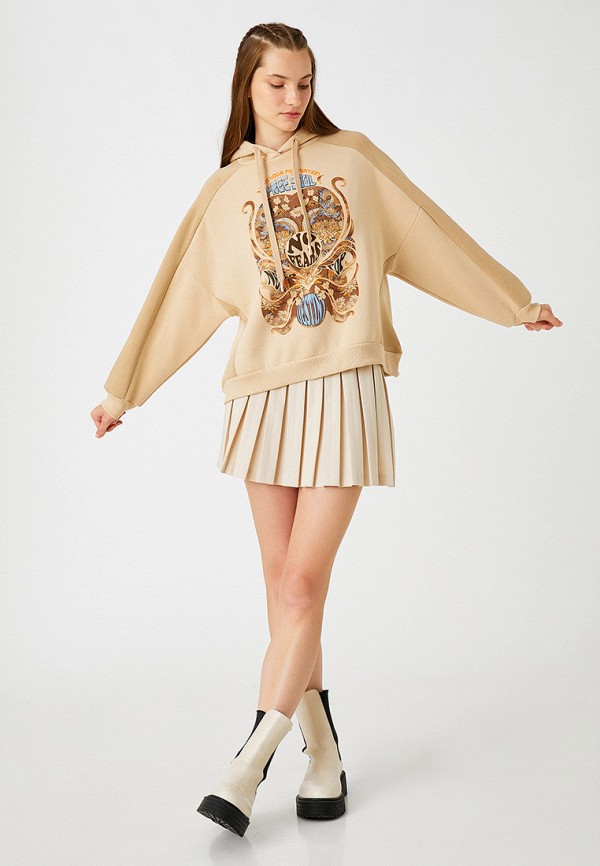 Худи Koton, цвет: бежевый, RTLACS889501 — купить в интернет-магазине Lamoda