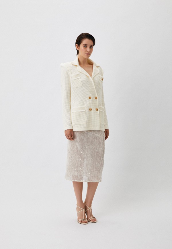 Жакет Elisabetta Franchi, цвет: белый, RTLACU859001 — купить в интернет ...