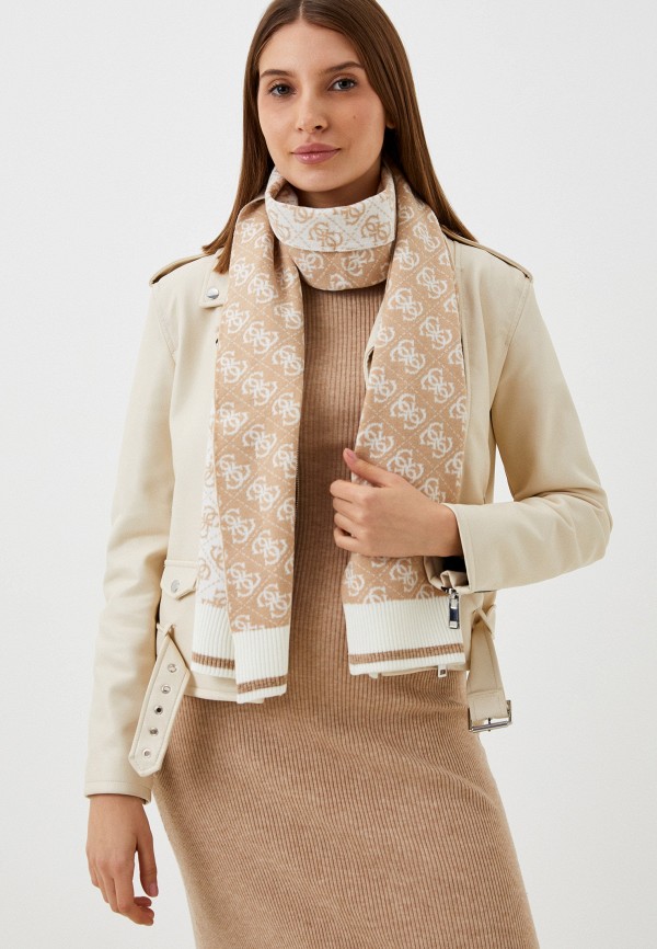Шарф Guess, цвет: бежевый, RTLACY939401 — купить в интернет-магазине Lamoda