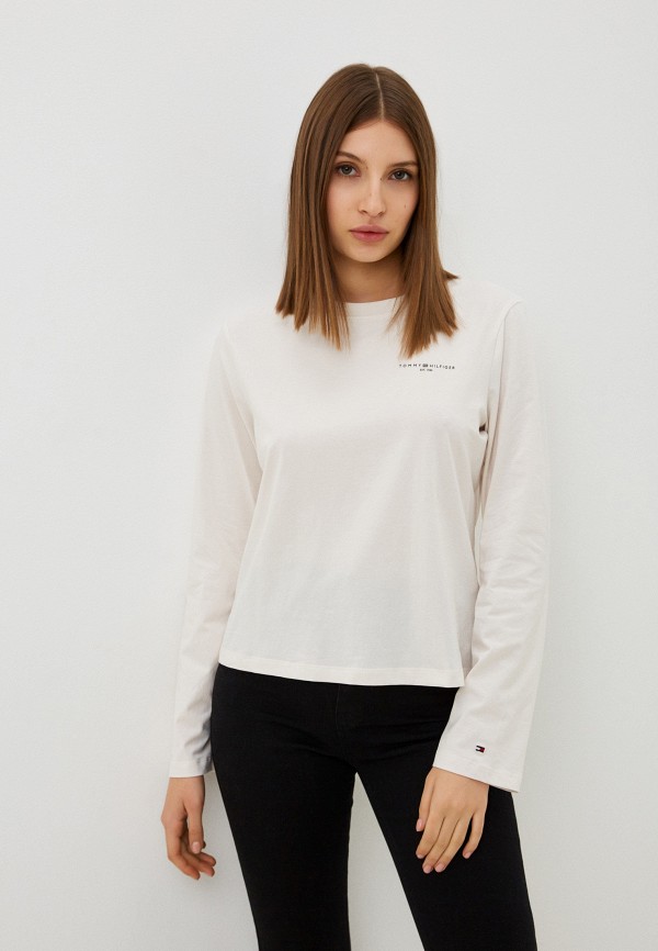 Лонгслив Tommy Hilfiger, цвет: бежевый, RTLACZ730401 — купить в ...