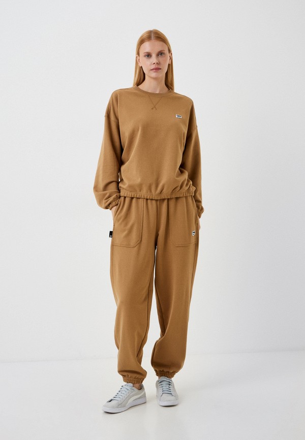 Свитшот PUMA DOWNTOWN Oversized Crew Toasted, цвет: бежевый ...