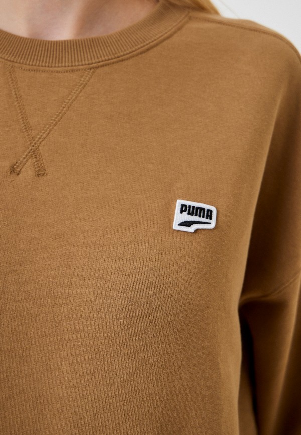 Свитшот PUMA DOWNTOWN Oversized Crew Toasted, цвет: бежевый ...