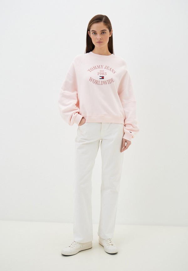Свитшот Tommy Jeans, цвет: розовый, RTLADC713701 — купить в интернет ...