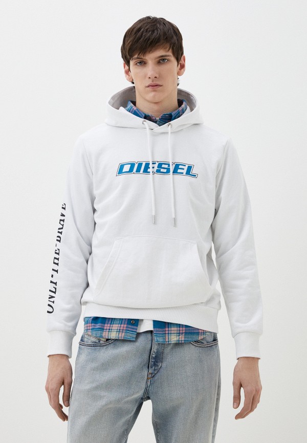 Худи Diesel, цвет: белый, RTLADE812701 — купить в интернет-магазине Lamoda