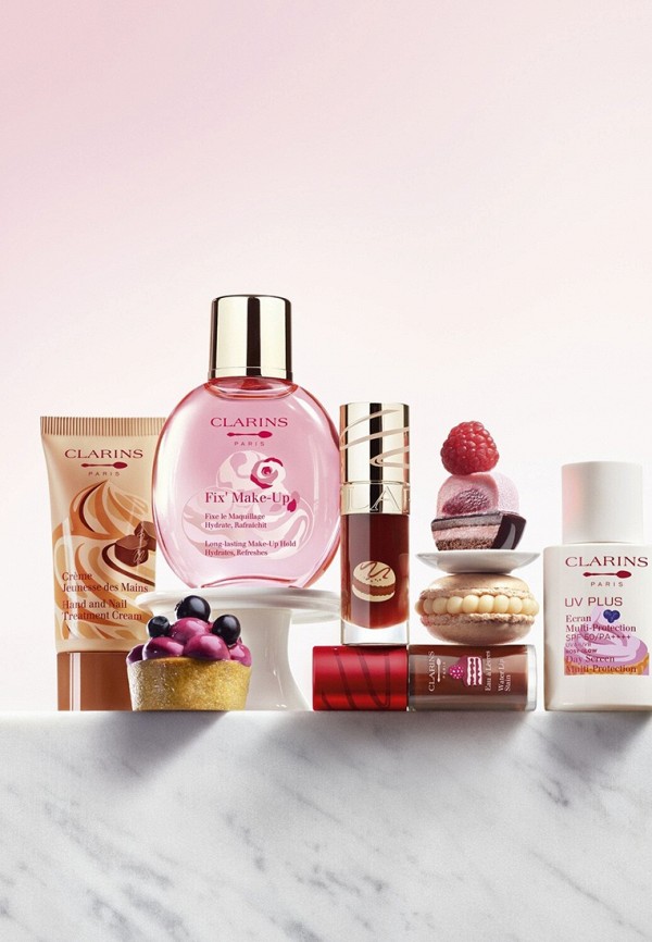 Спрей для фиксации макияжа Clarins с ароматом розового сорбета ...