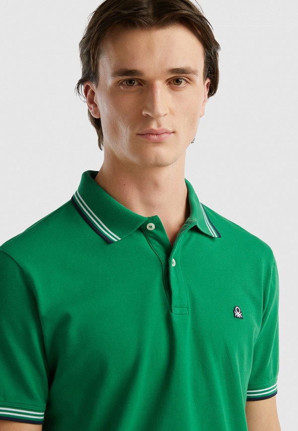 Поло United Colors Of Benetton цвет зеленый Rtladi354301 — купить в
