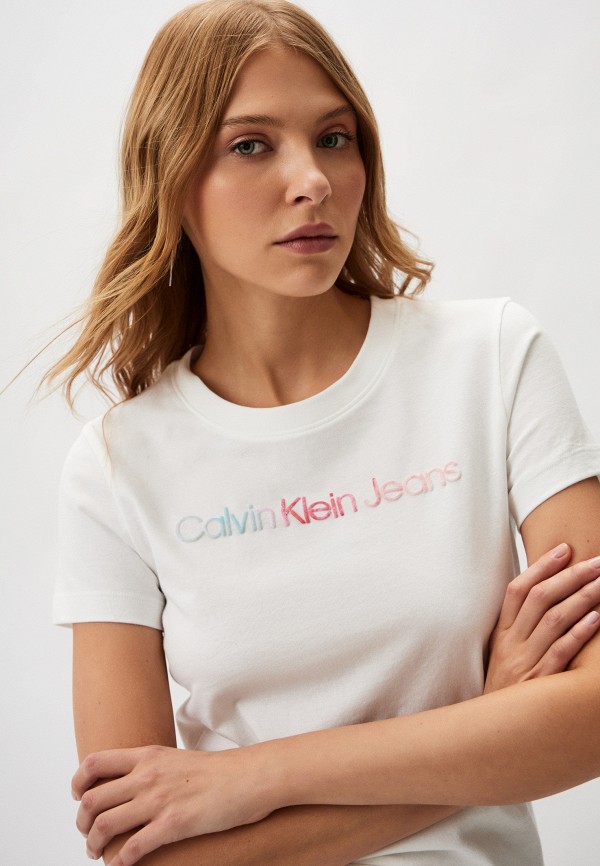 Футболка Calvin Klein Jeans цвет белый Rtladi430601 — купить в