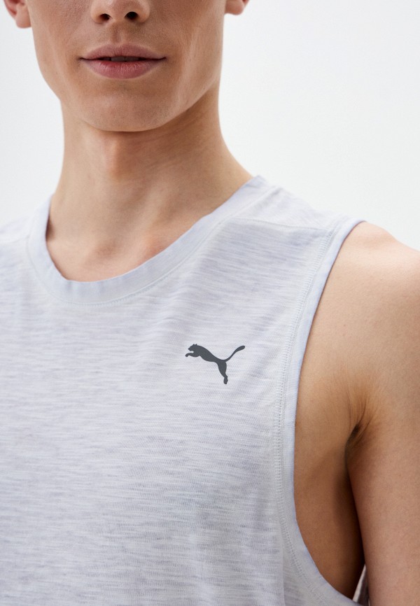 Майка спортивная PUMA M STUDIO FOUNDATION WASH TANK, цвет: голубой ...