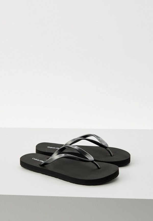Сланцы Calvin Klein, цвет: черный, RTLADK403001 — купить в интернет ...