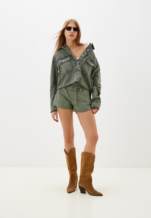 Шорты джинсовые Roxy SCENICROUTESHOR NDST GZC0, цвет: зеленый ...